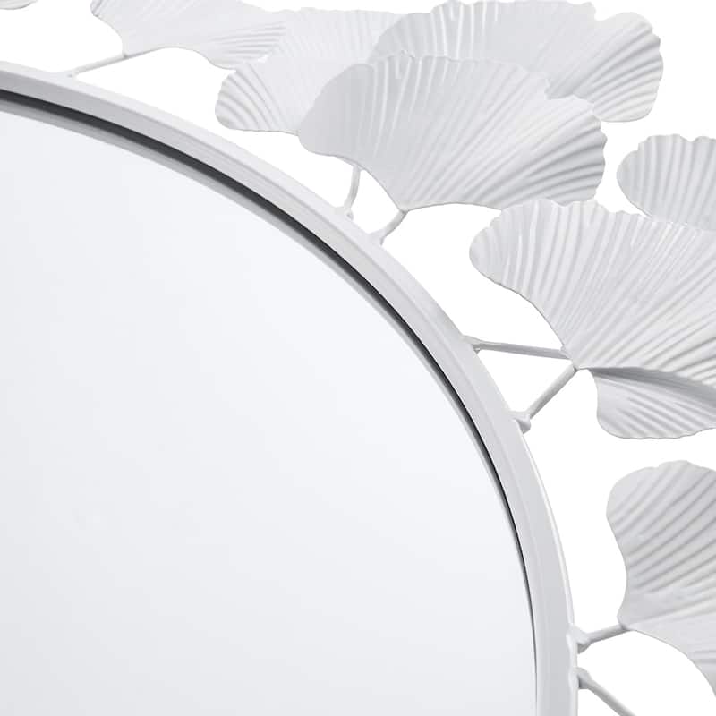 Martha Stewart Eden Gold Gingko Leaf Round Wall Mirror 30.5" - On Sale - Overstock - 31140537